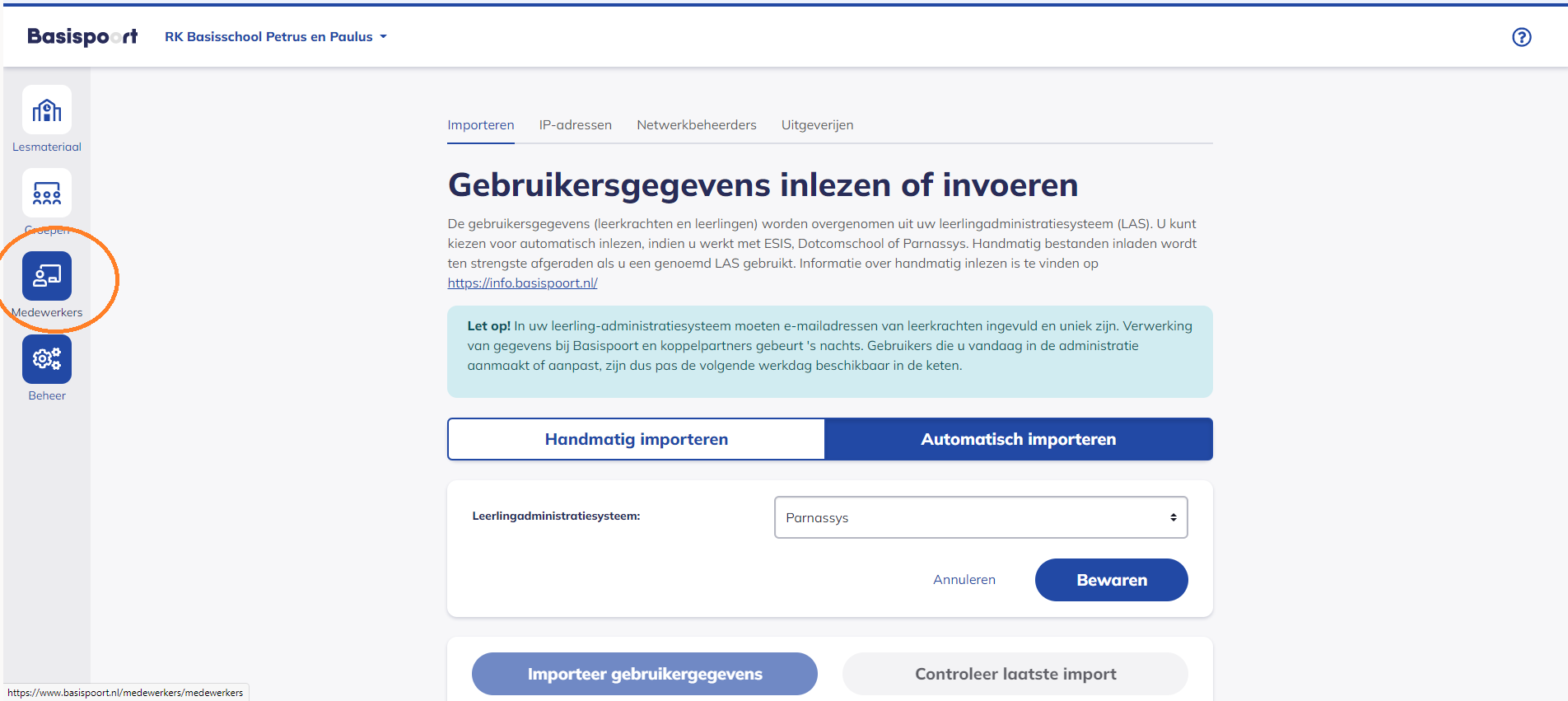 Invaller laten werken met basispoort van de klas – Lowys Porquinstichting