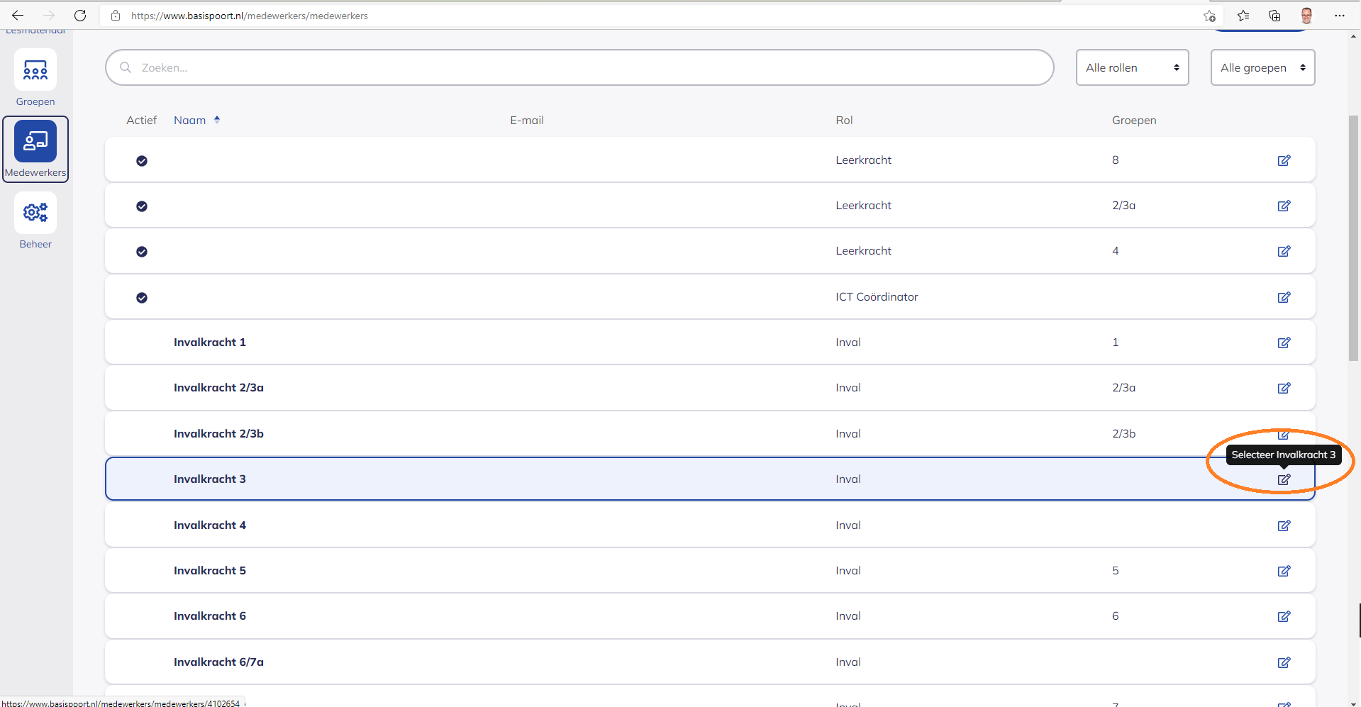 Invaller laten werken met basispoort van de klas – Lowys Porquinstichting